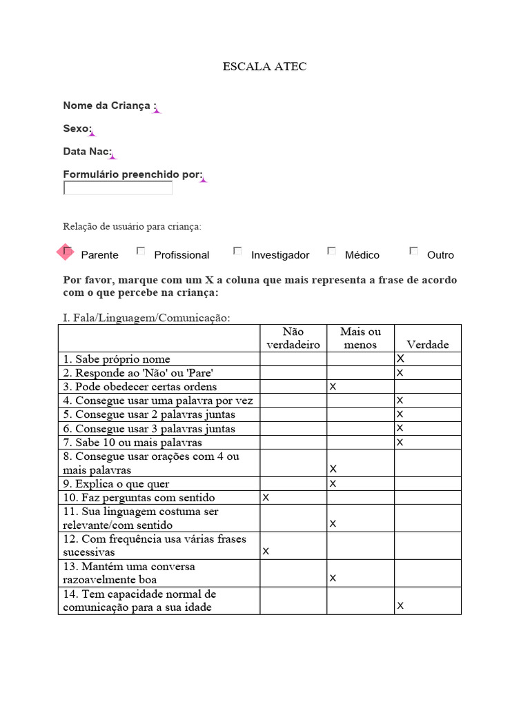 ESCALA+ATEC+PESQUISA | PDF