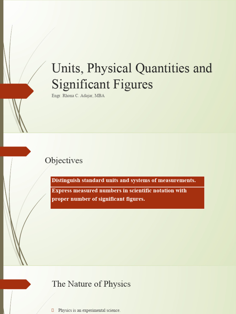Units Physical Quantities and Significant Figures | PDF | Significant ...
