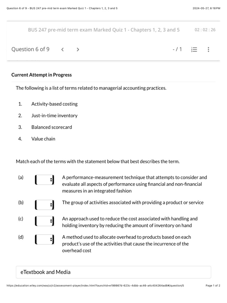BUS 247 Managerial Accounting Quiz | PDF | Business | Technology ...