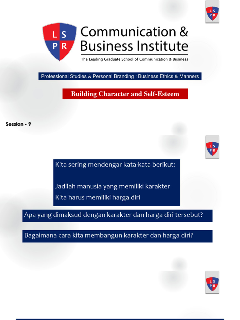 Building Character and Self-Esteem | PDF | Self Esteem | Body Language