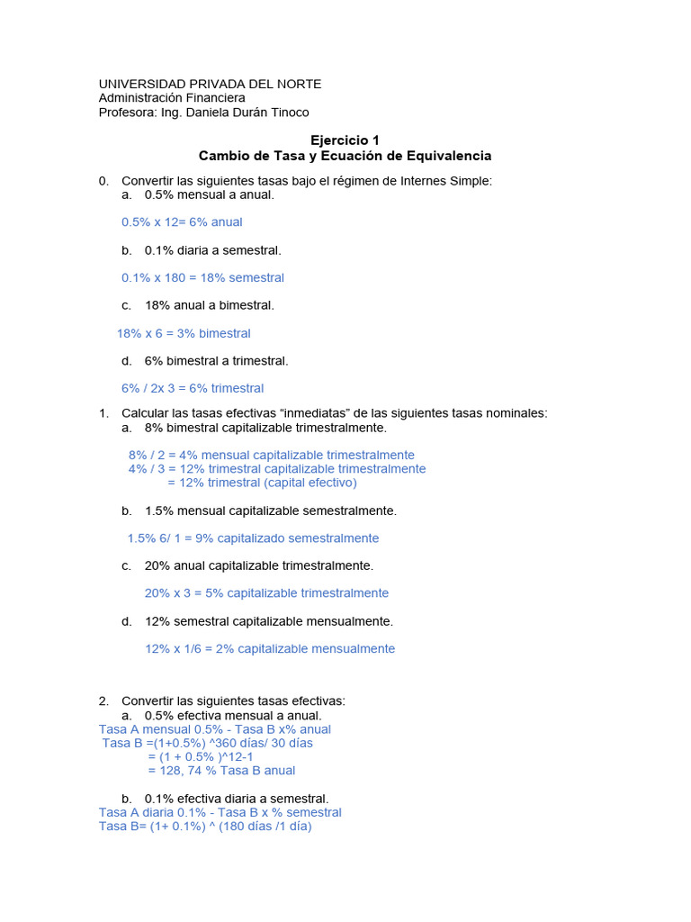 Ejercicios de Conversión de Tasas | PDF | Bancos | Interés
