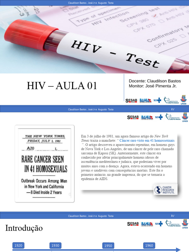 HIV Aula01 Infectologia 2022.2 | PDF | HIV | HIV/AIDS