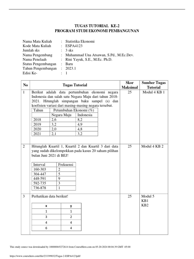 Tugas 2 ESPA4123 PDF | PDF