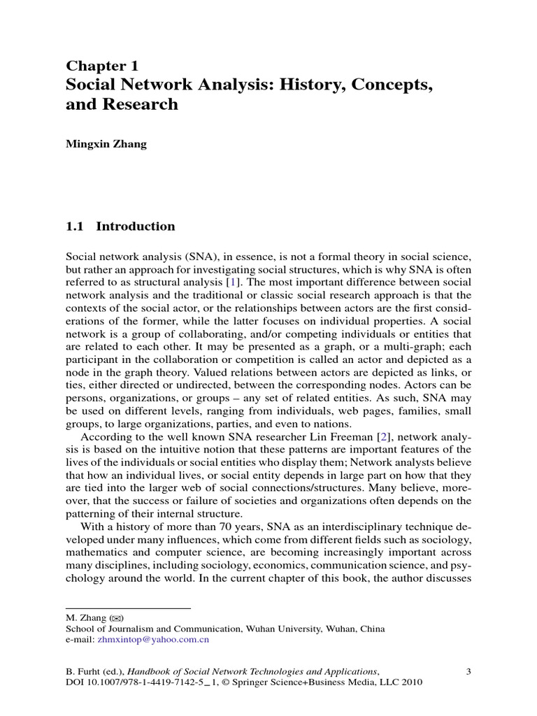 02 SNA History Concepts and Research | PDF | Social Network | Distance
