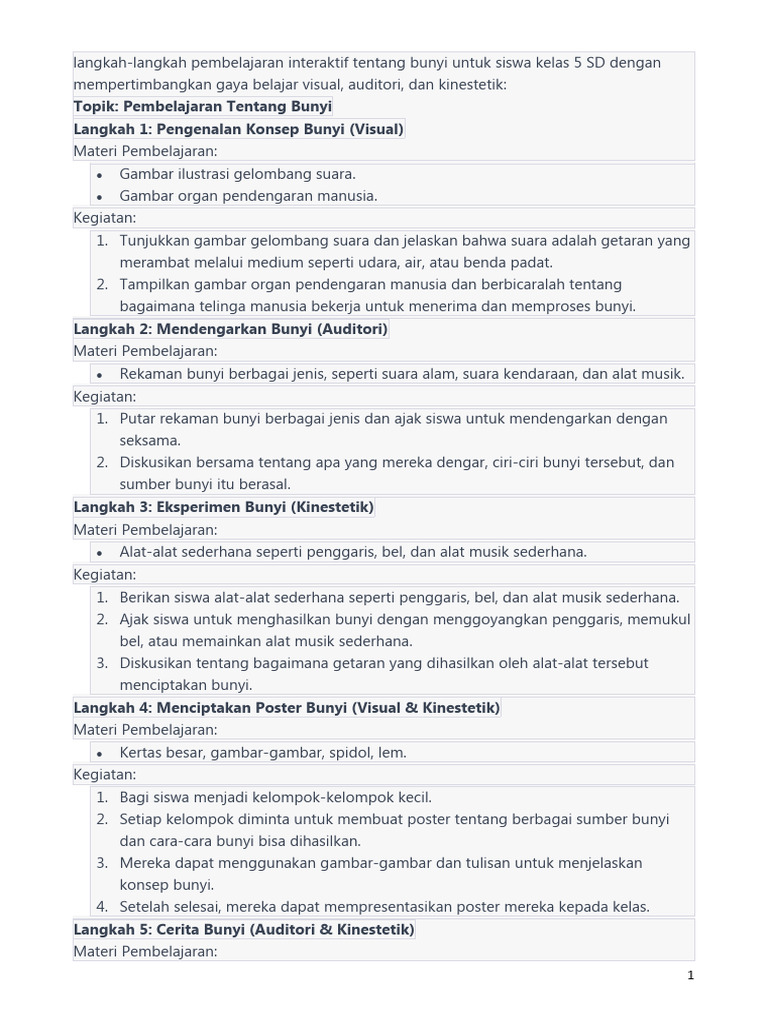 Modul Ajar Diferensiasi IPAS TTG Bunyi | PDF