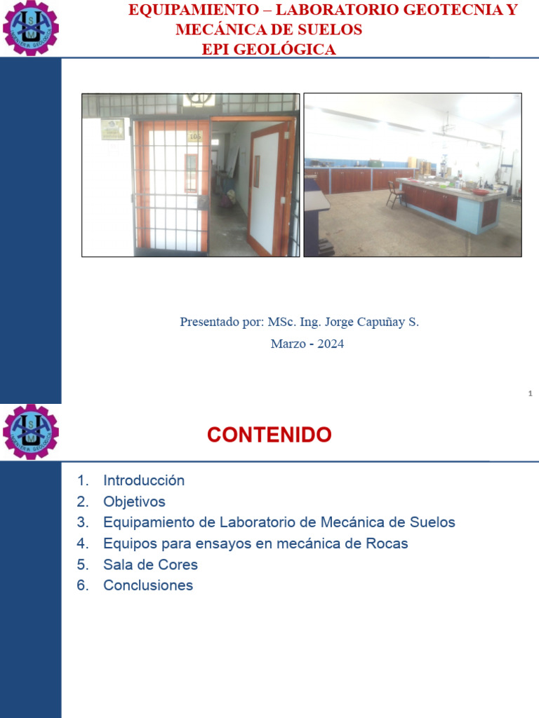 Laboratorio Geotecnia y MS Geologia - UNMSM | PDF | Mecánica de suelos | Laboratorios