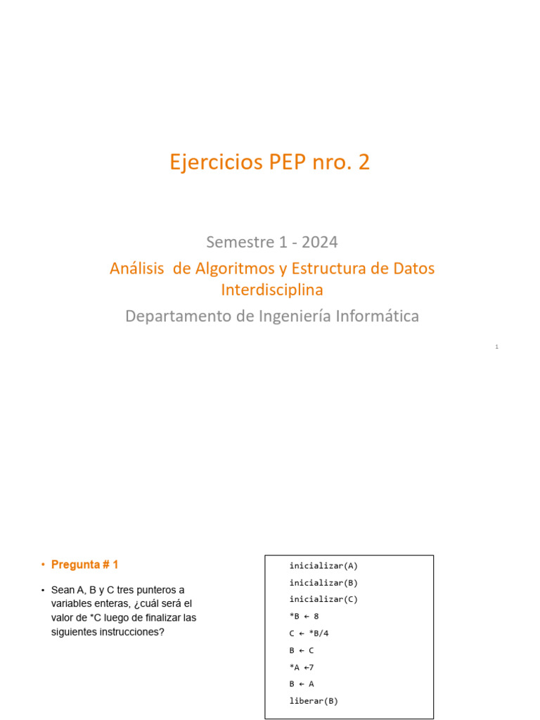 Ejercicios PEP2algoritmos | PDF | Algoritmos | Puntero (Programación de computadora)