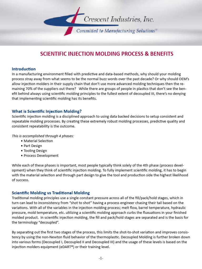 Scientific Injection Molding Process & Benefits | PDF