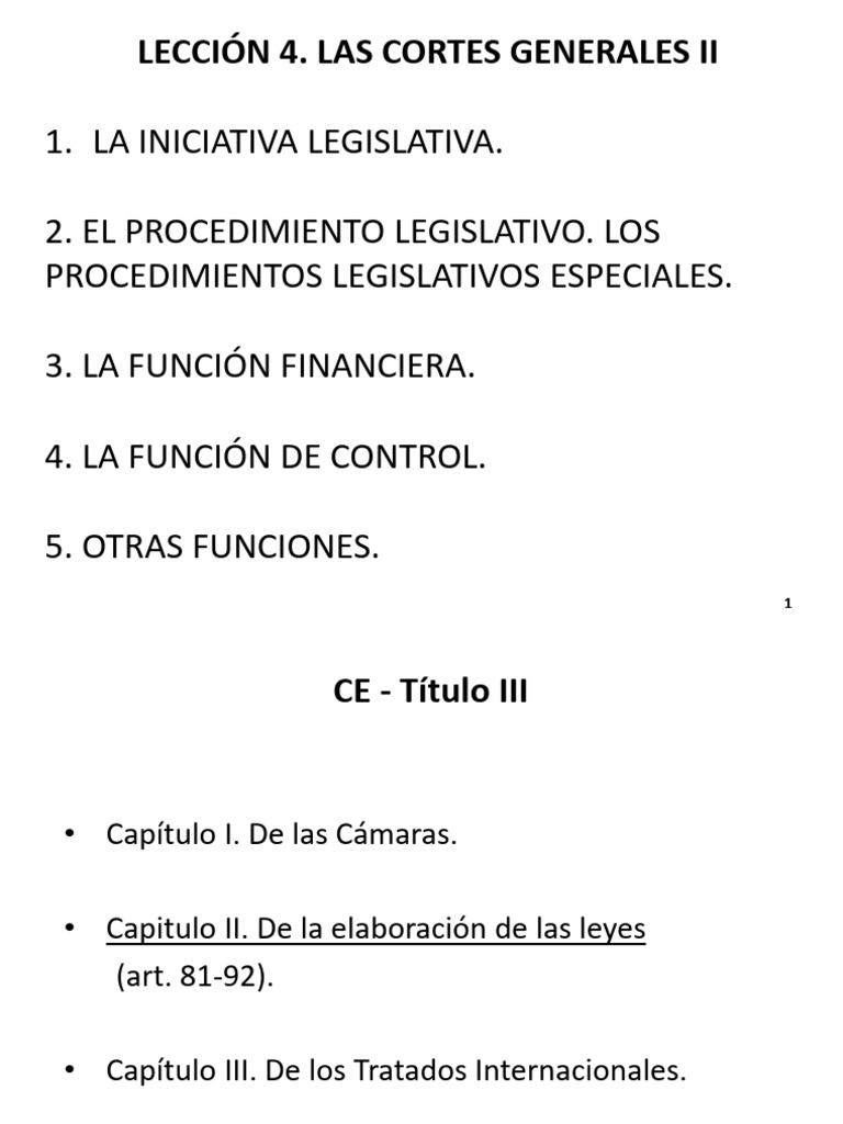 Tema 4 Cortes Generales II. 1 La Funcion Legislativa | PDF | Parlamento ...