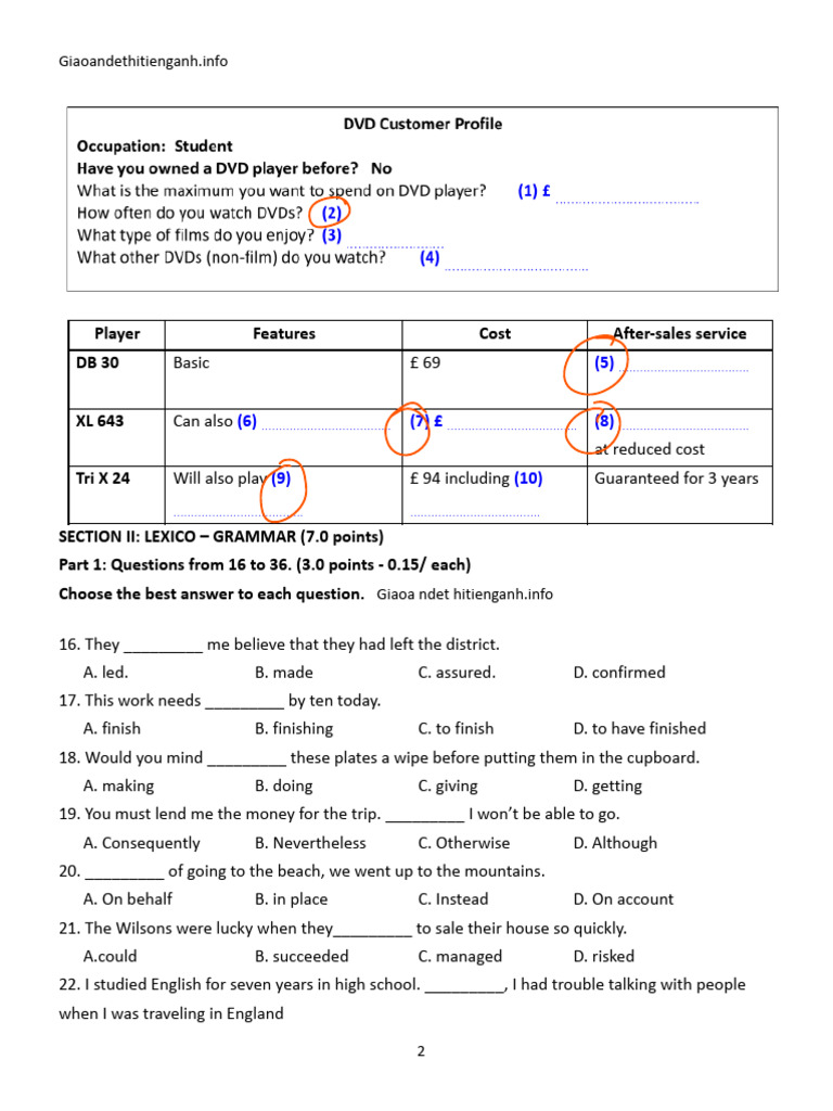 ĐỀ SỐ 13-HSG ANH 9.doc hết toàn bộ | PDF | English Language | Pyotr Ilyich Tchaikovsky