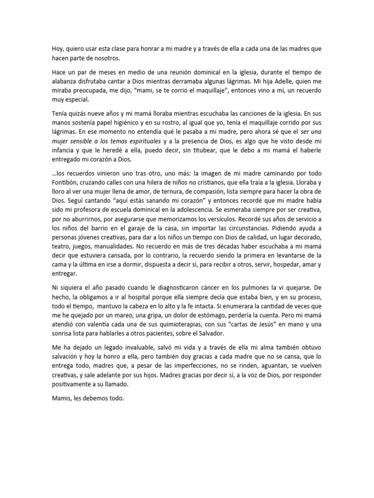 Carata a mi mama | PDF