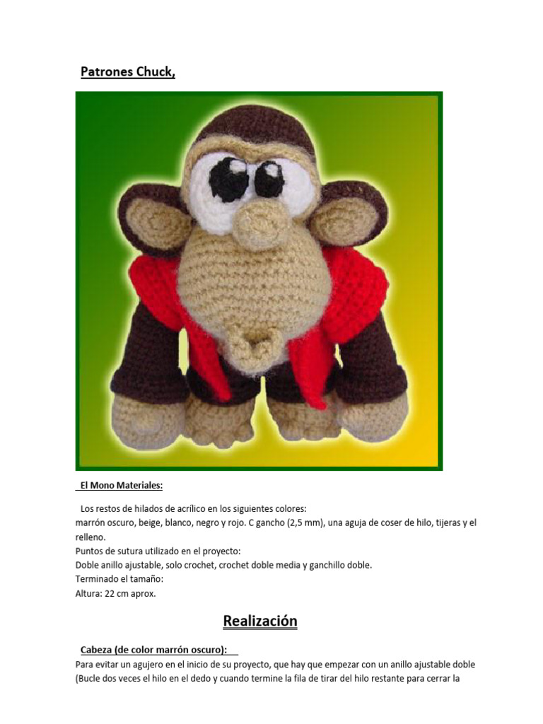 (DC) Mono - Chuck The Monkey - Esp | PDF | Tejer | Tejidos Figurados