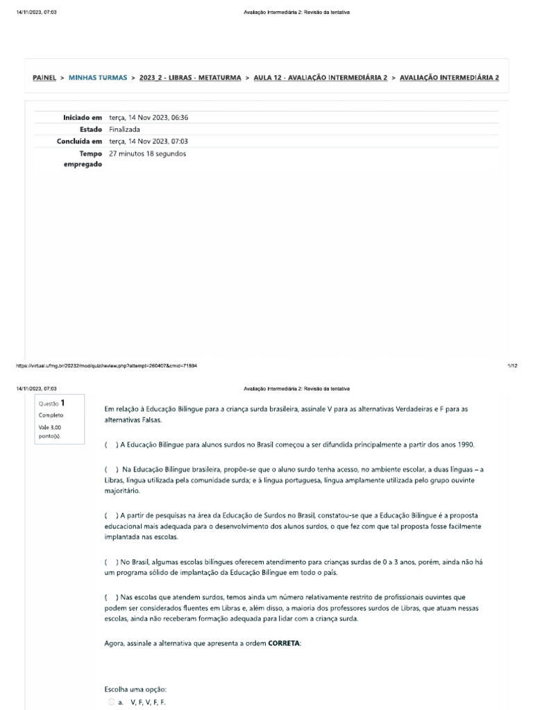 Prova Libras II | PDF