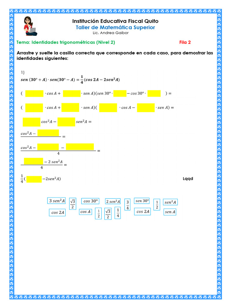 Identidades Trigonométricas Nivel 2 | PDF