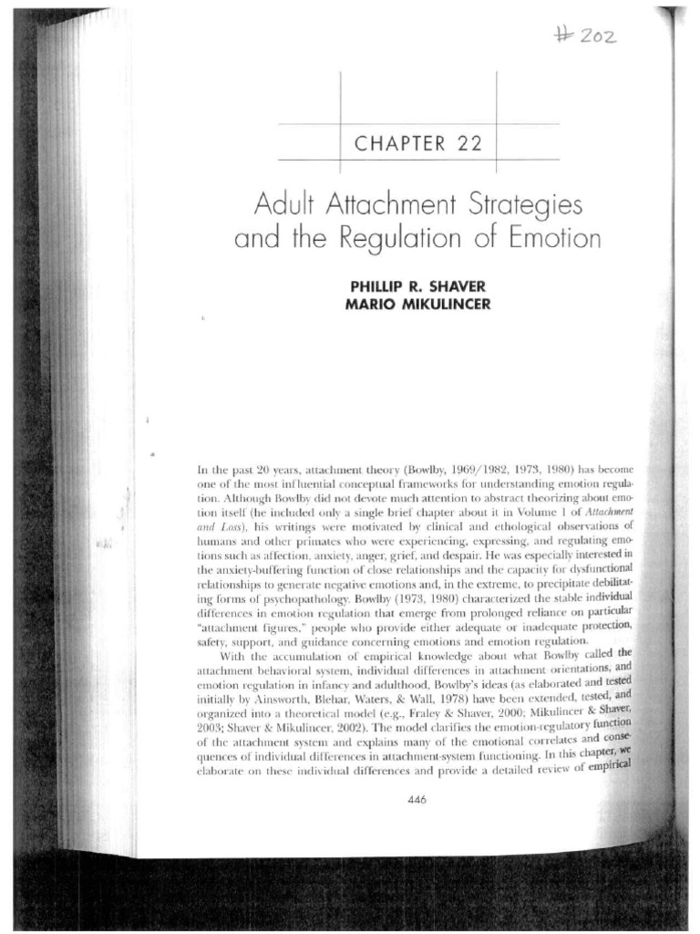 Adult Attachment Strategies and the Regulation of Emotion | PDF