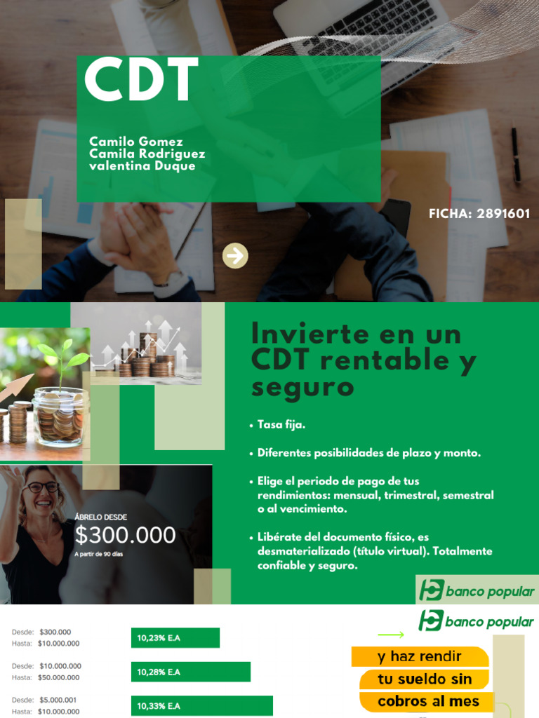 CDT para Invertir | PDF | Bancos | Dinero