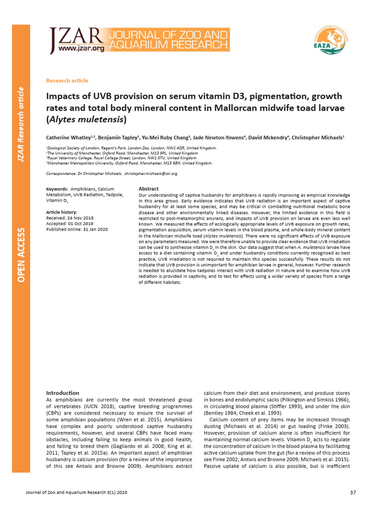 (2020) Impacts of UVB Provision On Serum Vitamin D3, Pigmentation ...