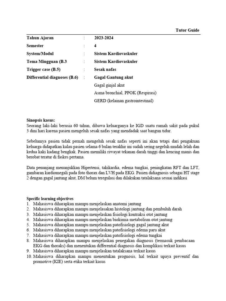 Tutor Guide PBL 2 Blok KV 2023 | PDF | Sains & Matematika