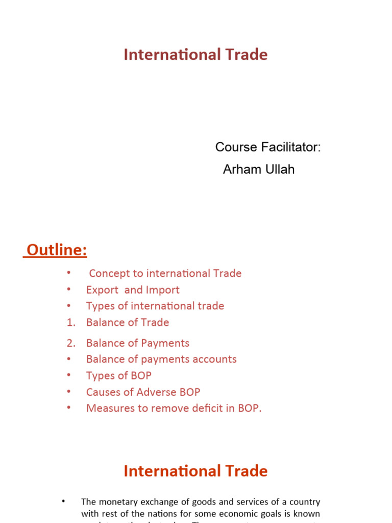 Understanding International Trade Basics | PDF | Balance Of Trade ...