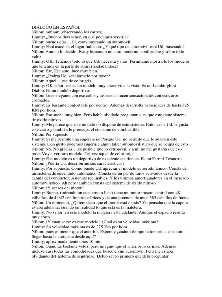 Dialogue (Cars) - Traducción al Inglés | PDF | Vehículos | Vehículo de ...