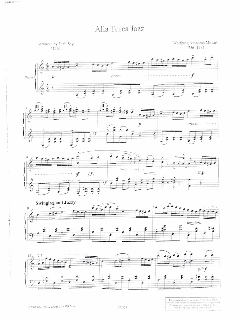Alla Turca Jazz - Fazil Say | PDF