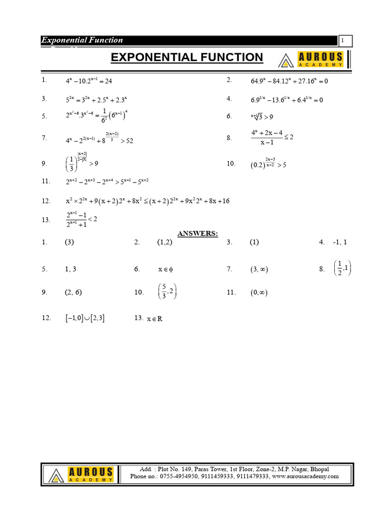 Exponential Function pdf-1 | PDF