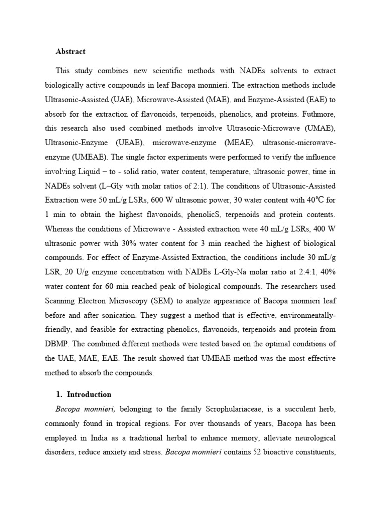 DBMP Final | PDF | Polyphenol | Water