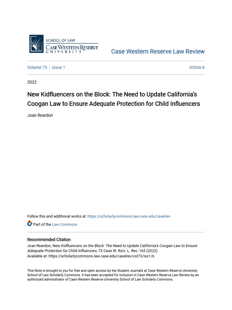 New Kidfluencers On The Block - The Need To Update California - S Co ...