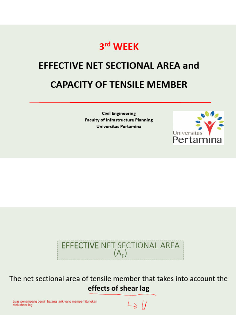 Effective Net Sectional Area in Tensile Members | PDF | Mechanical ...