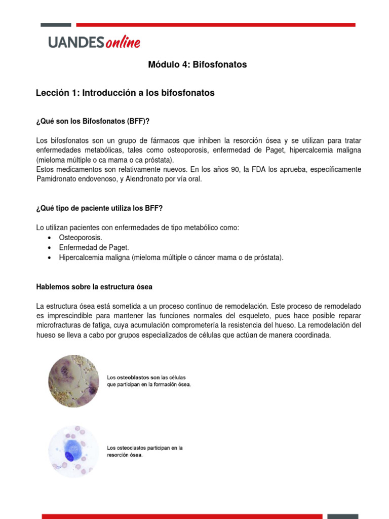 Descargable M4 - Bifosfonatos | PDF | Osteoporosis | Hueso