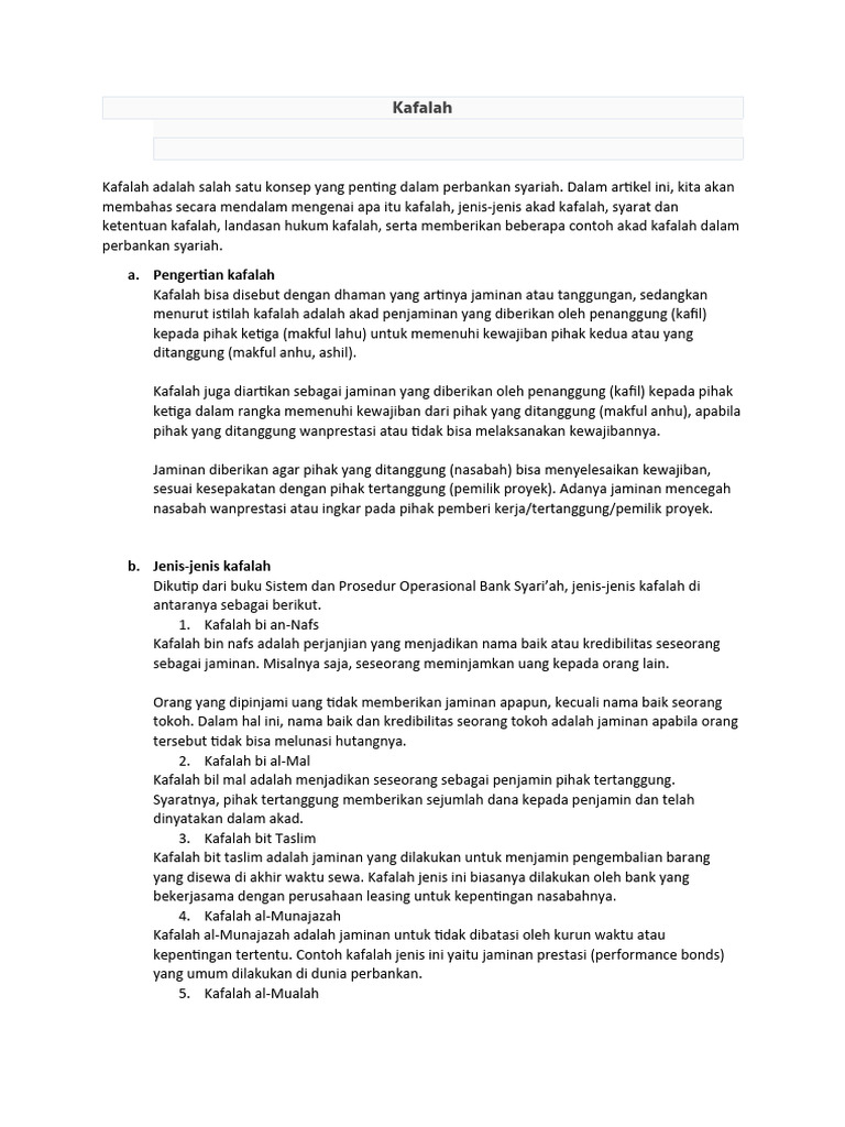 Tugas Pak Muslih Kafalah Fiq | PDF