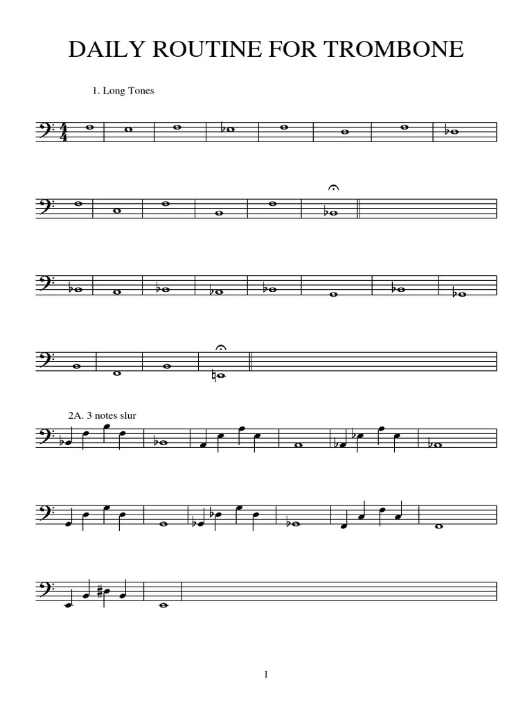 Trombone Daily Practice Routine | PDF