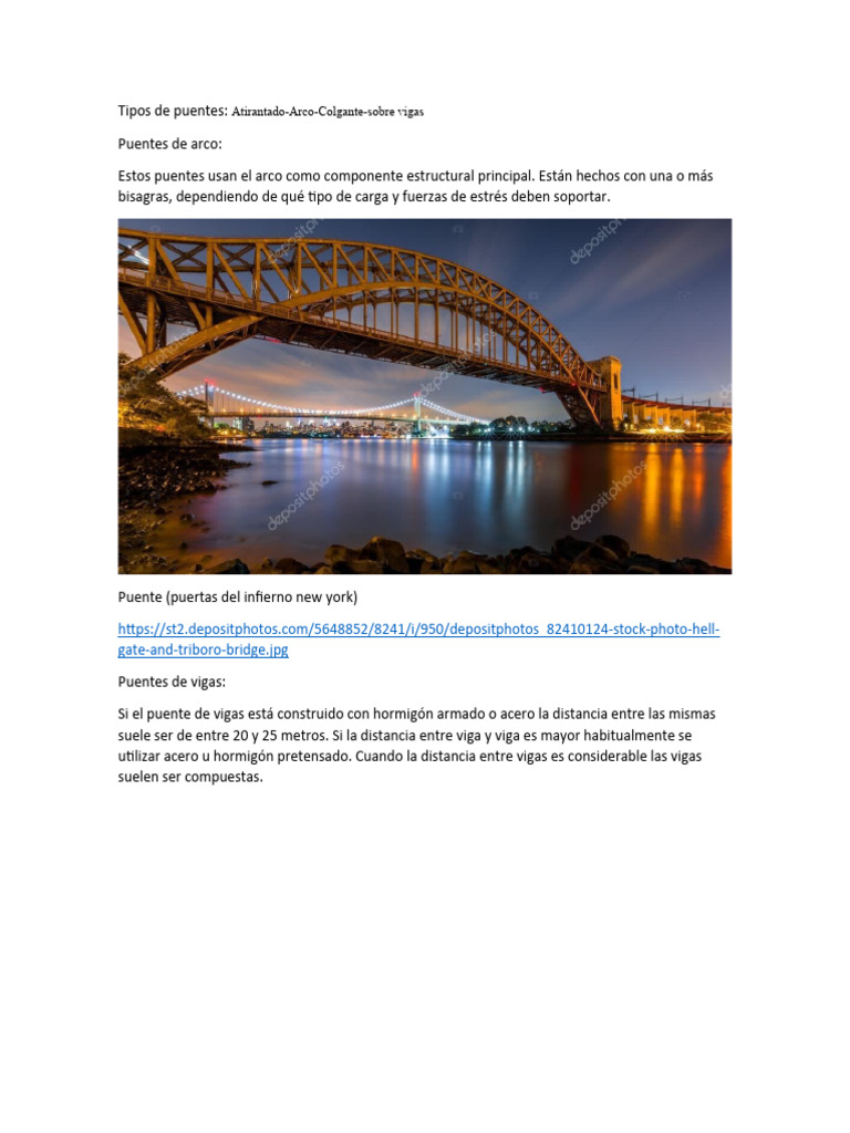 Informe Tipos de Puente | PDF | Puente | Viga (Estructura)