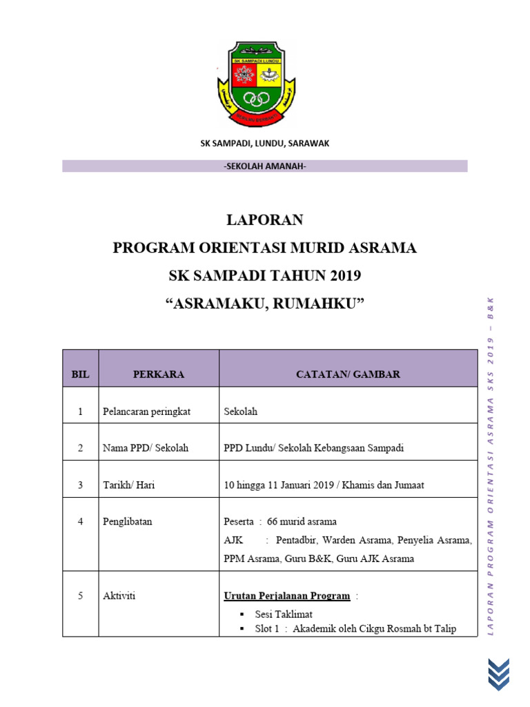 LAPORAN PROGRAM Orientasi | PDF