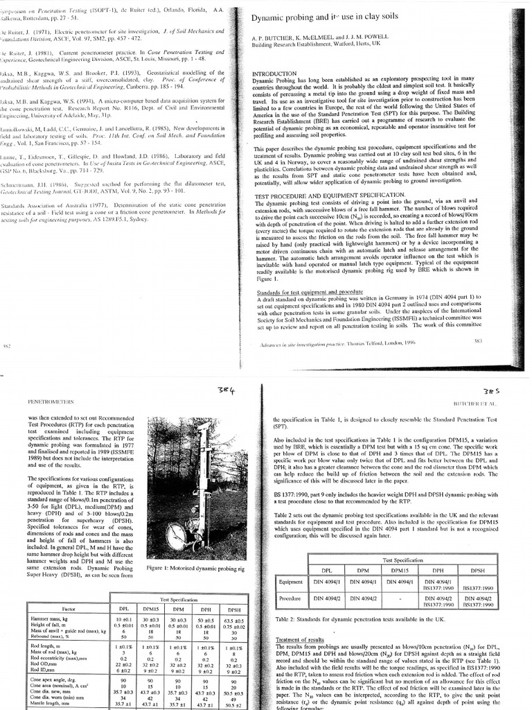 Dynamic Probing and Its Use in Clay Soils | PDF