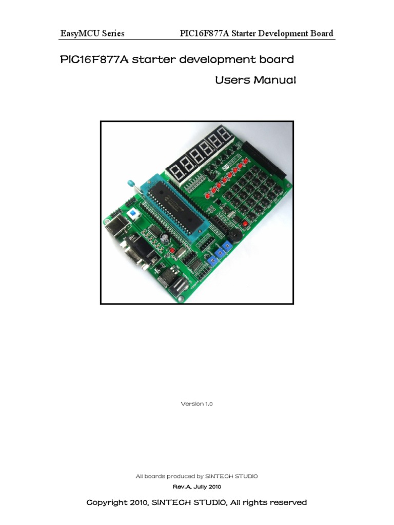 PIC16F877A Starter Development Board | Download Free PDF | Debugging | Computer Program