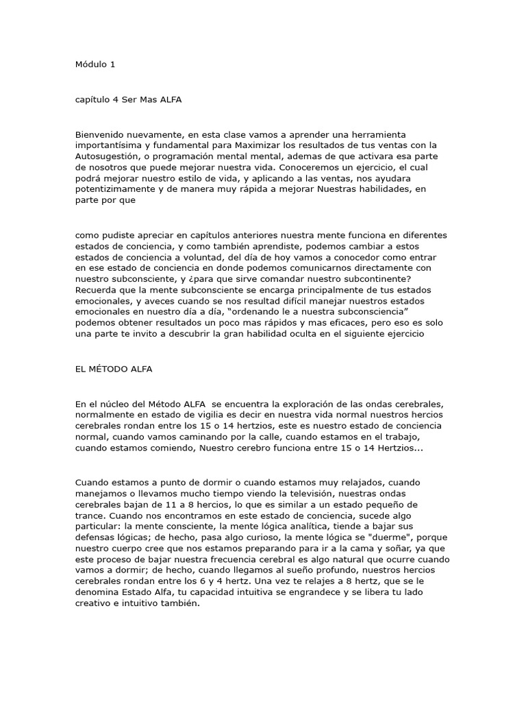 Capitulo 4 Ser Mas Alfa | PDF | Mente | Meditación