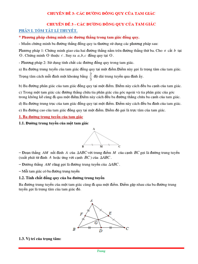 8.CĐ3 Hình - Các Đư NG Đ NG Quy C A Tam Giác | PDF