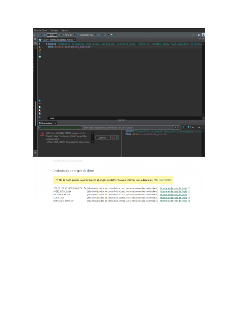 Falla Oracle DWH | PDF