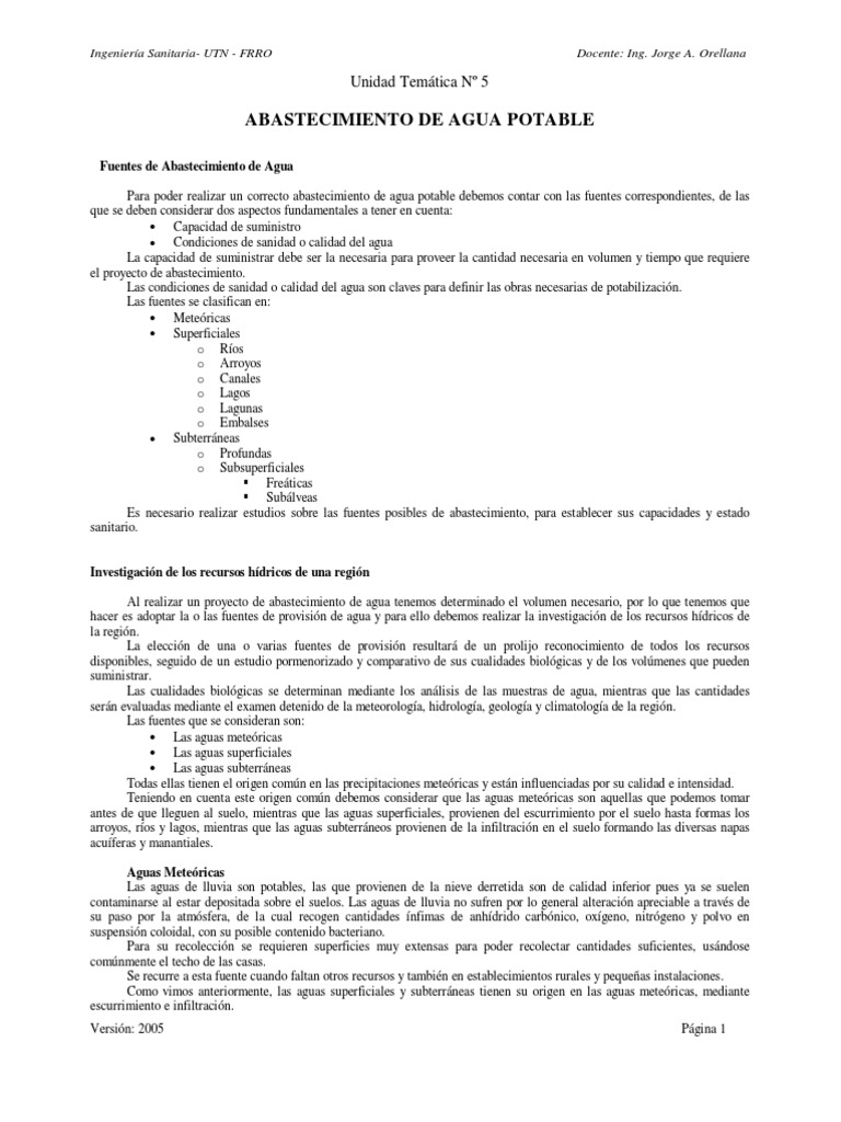 Ingenieria Sanitaria A4 Capitulo 05 Abastecimiento de Agua Potable | PDF | Agua subterránea ...
