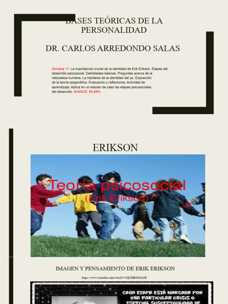 Semana 11 Teoría de Erik Erikson | PDF | Adultos | Psicoterapia