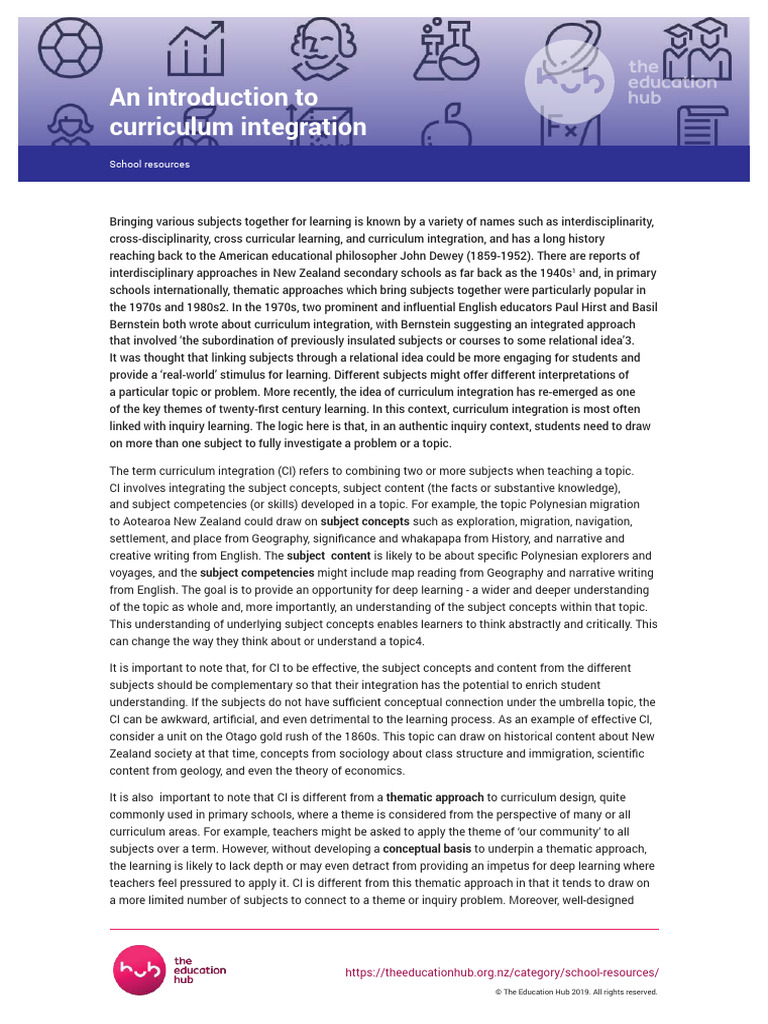 An-introduction-to-curriculum-integration | PDF | Concept | Learning