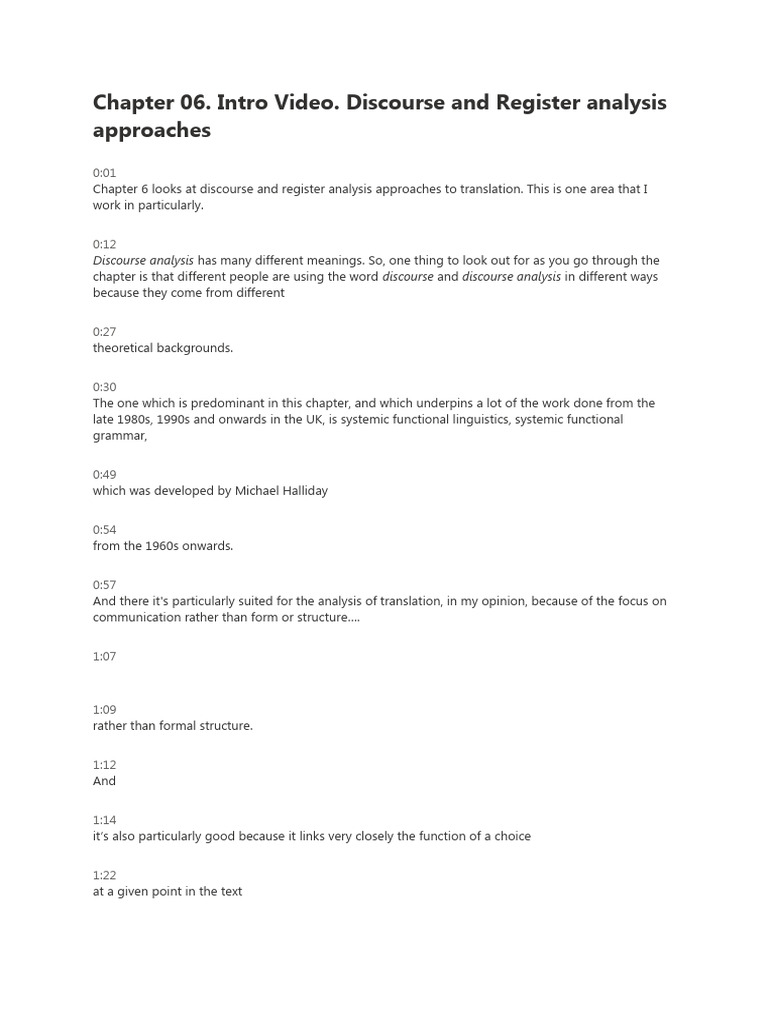 Discourse and Register Analysis in Translation | PDF | Linguistics ...