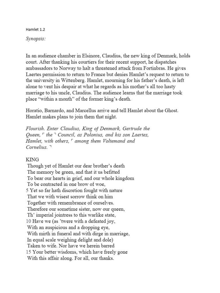 Hamlet 1-2 | PDF | Hamlet | Shakespearean Tragedies