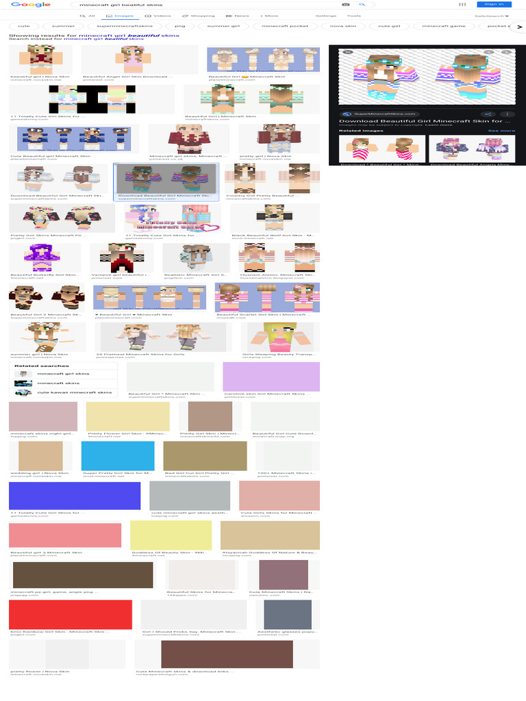 Minecraft Girl Beatiful Skins - Google Search | PDF