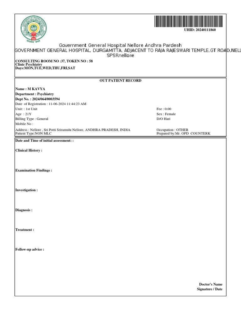 Jay A Nagar Opd Ticket PDF Controller | PDF