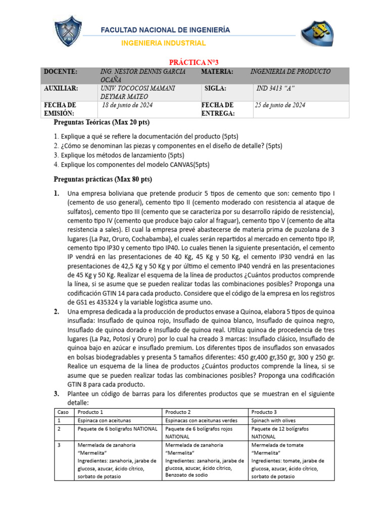 Practica 3 Aux | PDF | Cemento | Salsa de tomate