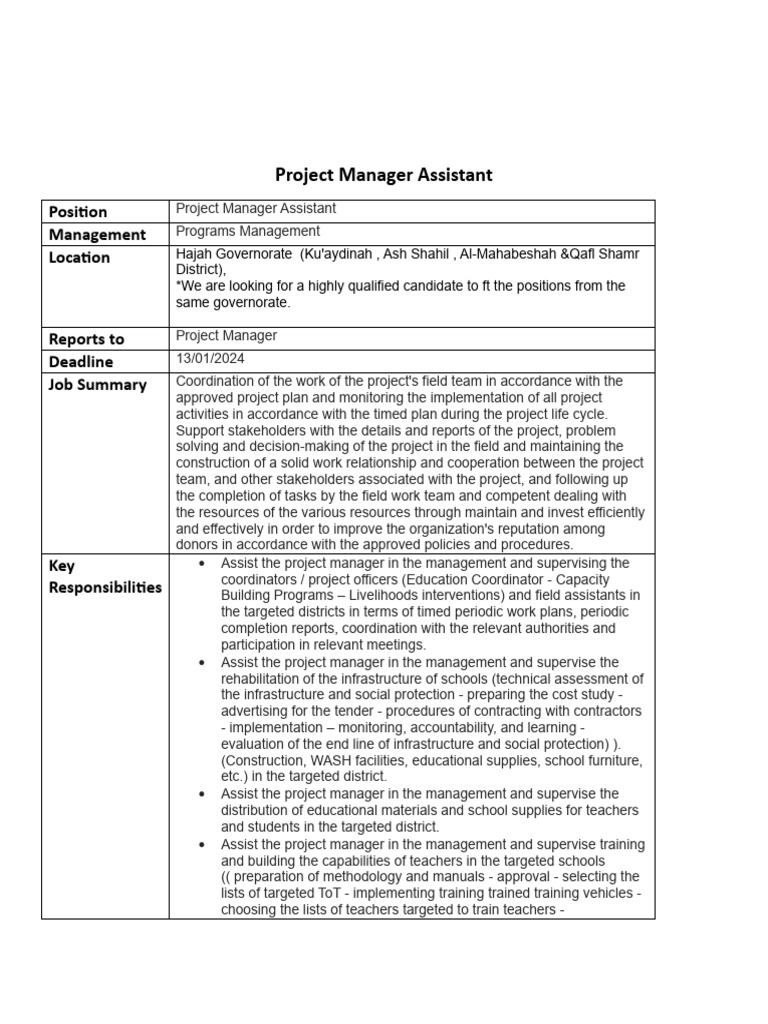 Project-Manager-Assistant | PDF | Teachers | Project Management