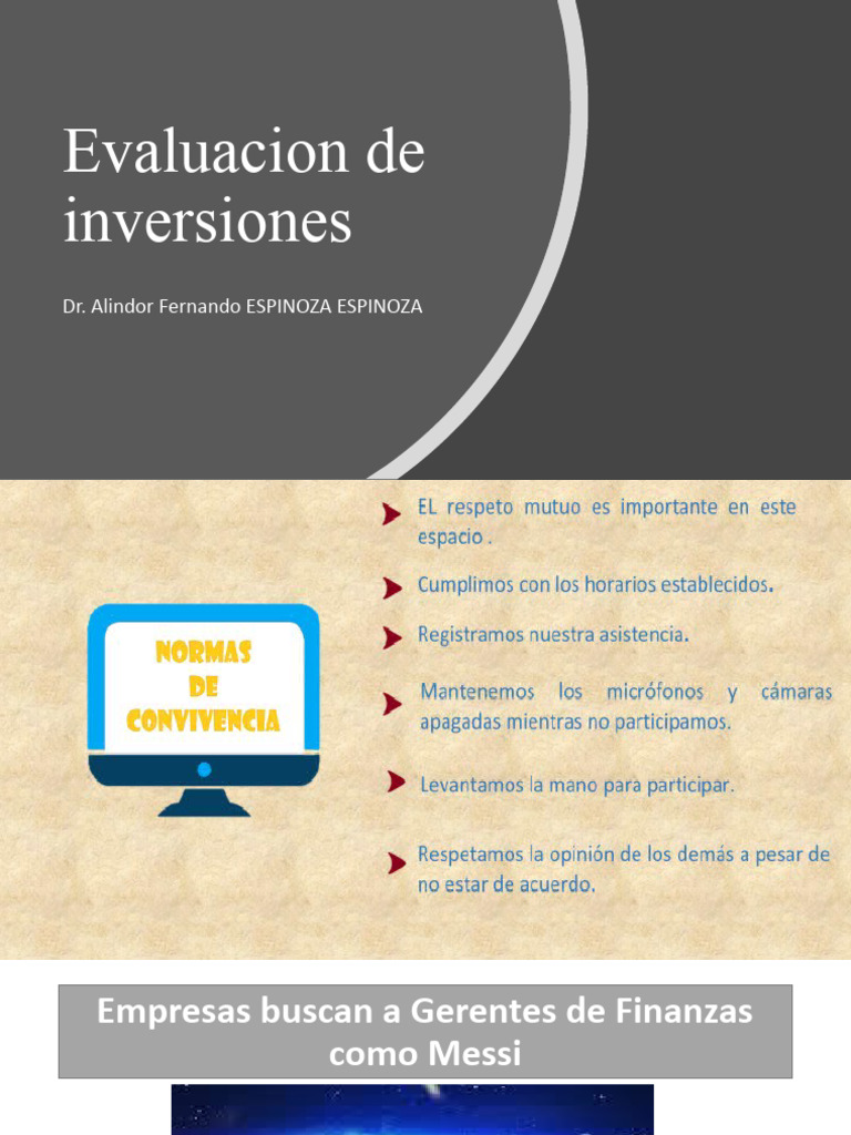 Evaluacion de Inversiones Sem 14 - 15 | PDF