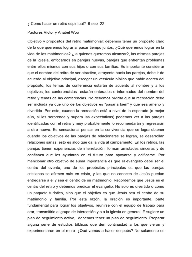 Guía para Organizar un Retiro Matrimonial | PDF | Jesús | Matrimonio